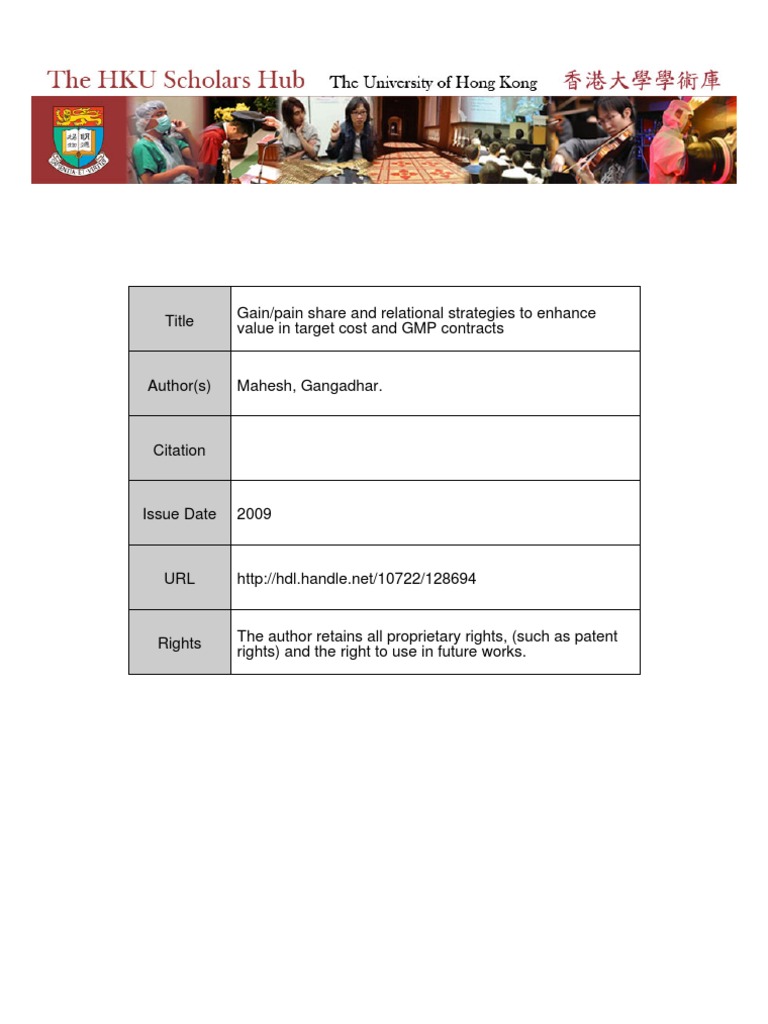 Cost Plus Construction Contract - Awareness | PDF | Negotiation | Risk