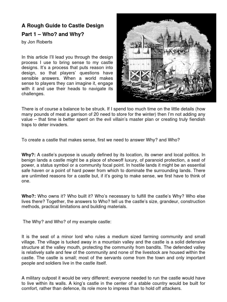 A Rough Guide To Castle Design Part 1 - Who? and Why? | PDF | Castle ...