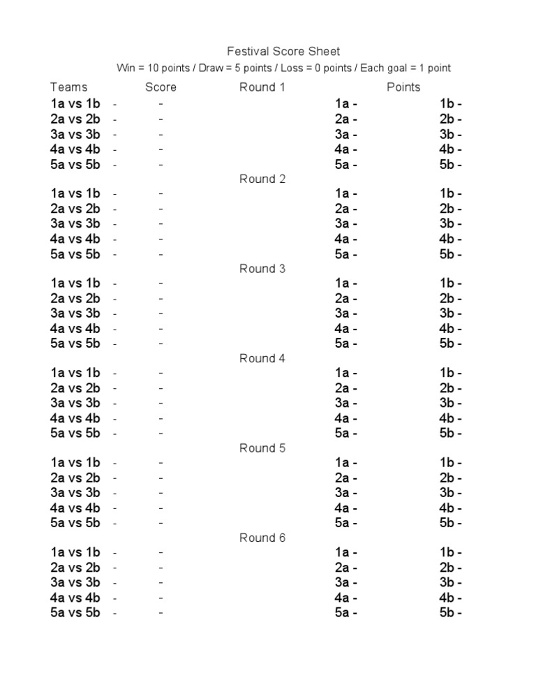 08 Workshop Festival Score Sheet | PDF