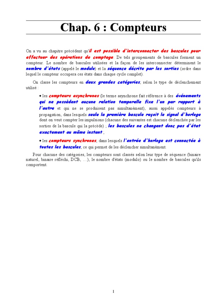 Compteurs | PDF | Fréquence | Électronique numérique