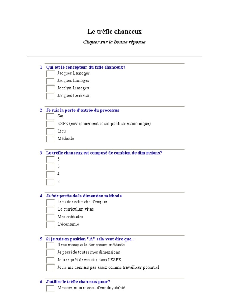 Le Trèfle Chanceux | PDF