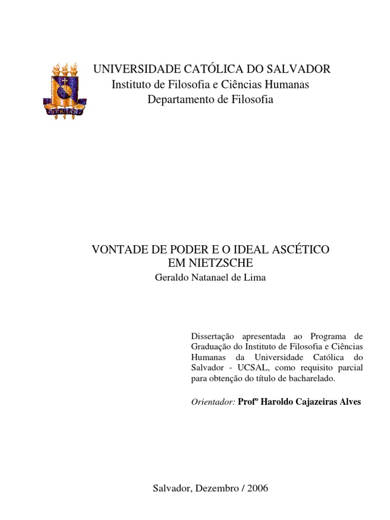 TCC - Vontade de Poder e o Ideal Ascético | PDF | Friedrich Nietzsche ...