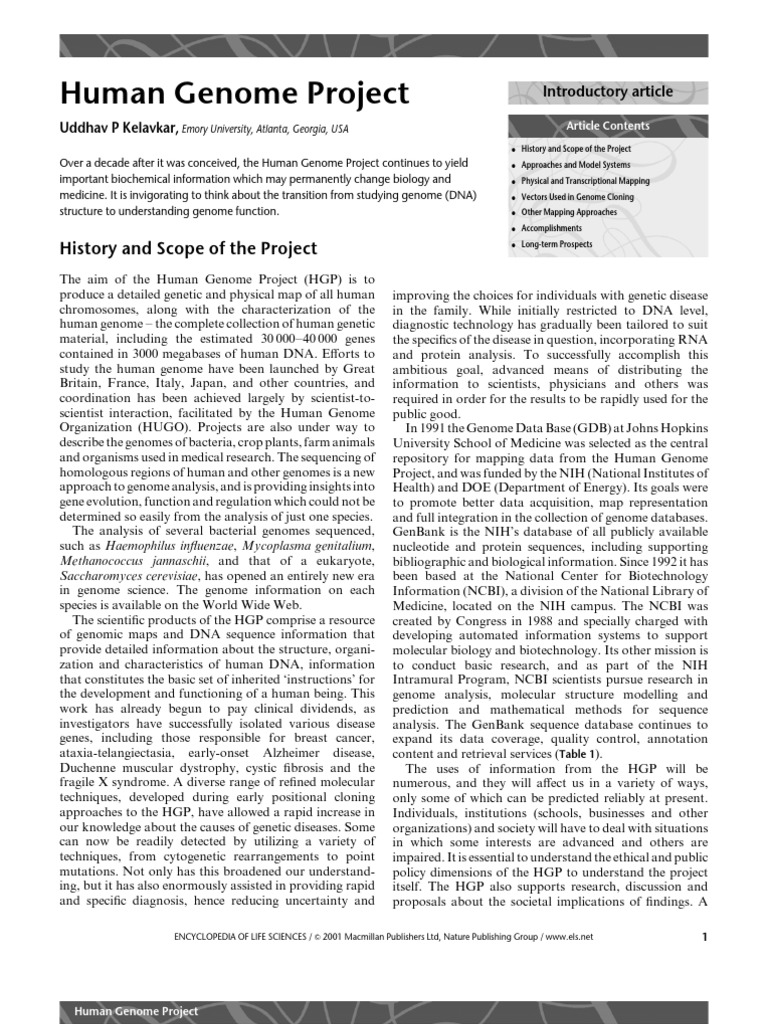 Human Genome Project A0001899-001-000 PDF | PDF | Molecular Cloning ...