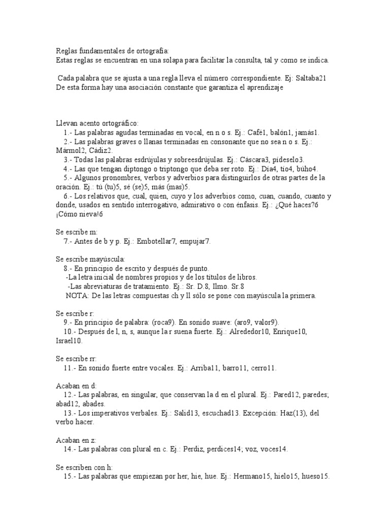 Reglas Fundamentales de Ortografía | PDF | Verbo | Estilo (ficción)