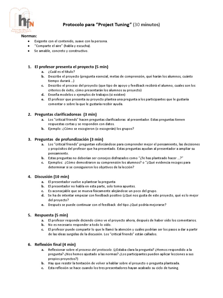 Project Tuning Protocol Módulo 5 | PDF | Crecimiento personal y ...