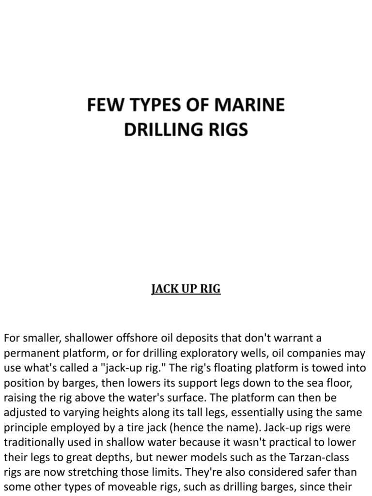 Marine Drilling Rigs | PDF | Drilling Rig | Geotechnical Engineering