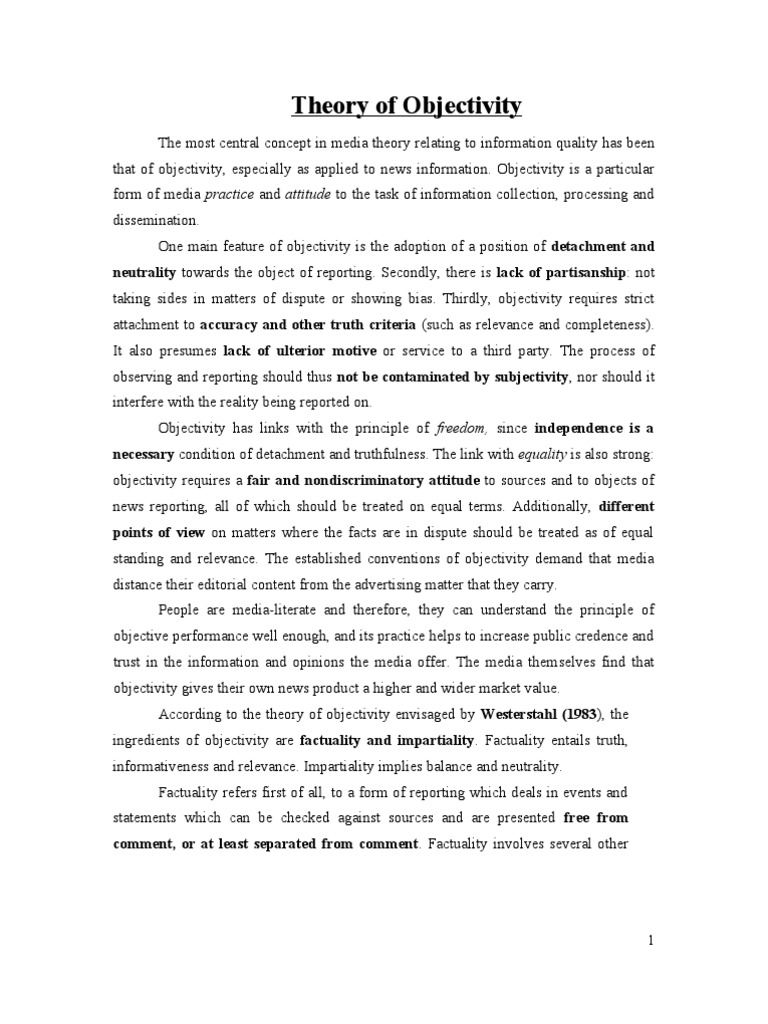 Objectivity | PDF | News | Mass Media