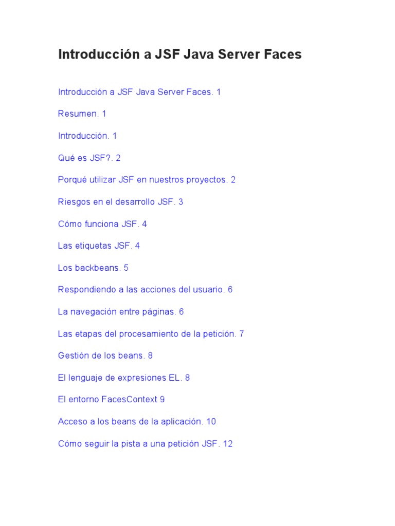Introducción A JSF Java Server Faces | PDF | Páginas del servidor Java | Servidor web