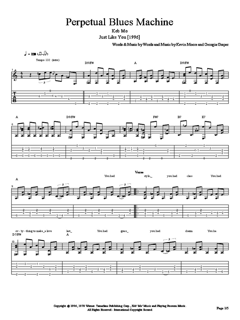 Perpetual Blues Machine - Keb Mo | PDF | Popular Music | Blues