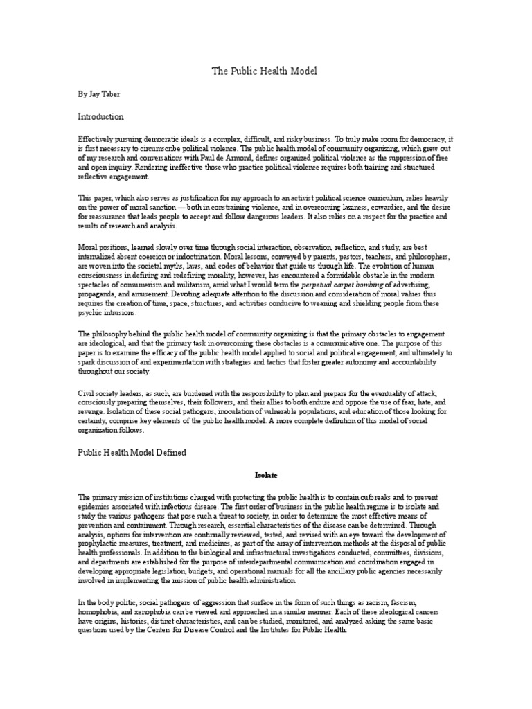 The Public Health Model