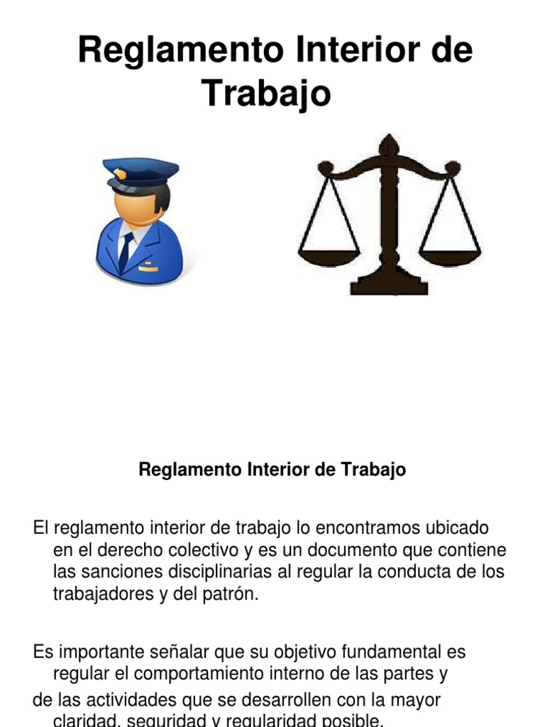 12.Reglamento Interior de Trabajo | Regulación | Derecho laboral