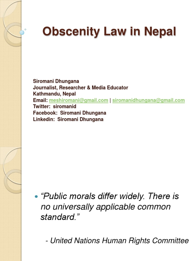 Obscenity Law in Nepal | PDF | Obscenity | Freedom Of Speech