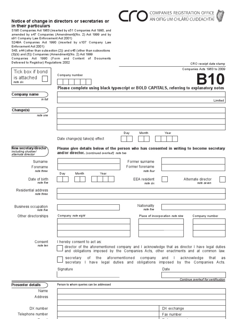 Form B10 | PDF | European Economic Area | Legal Personality
