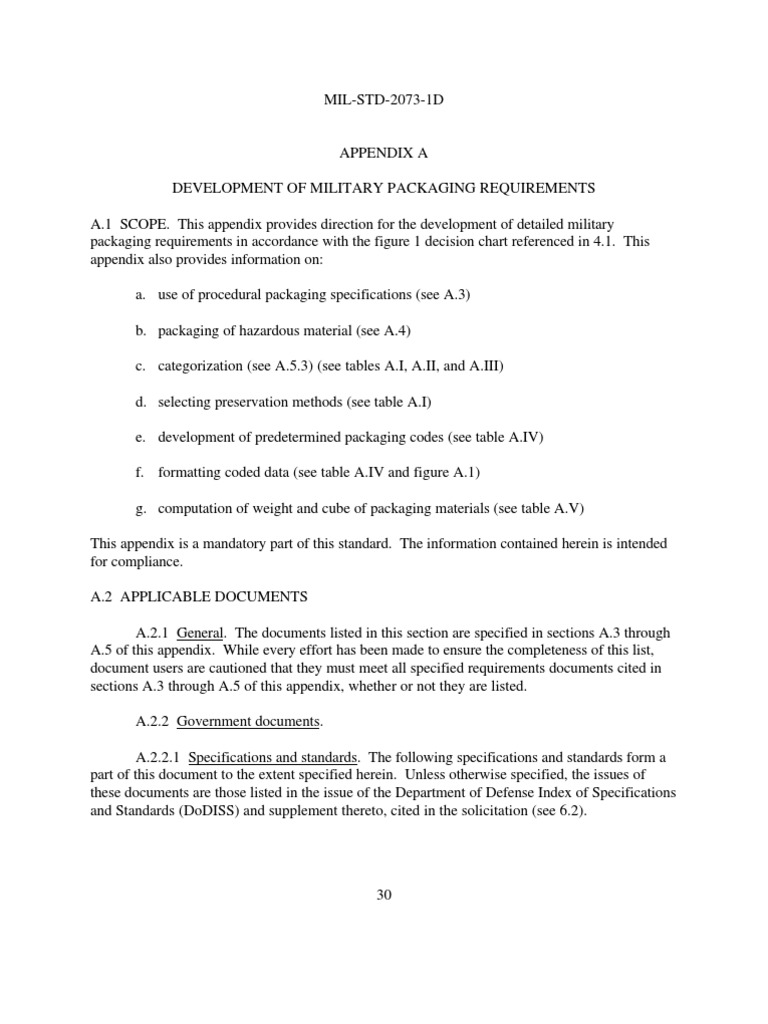 Mil STD 2073 1d (Appendix A) | PDF | Dangerous Goods | Metals