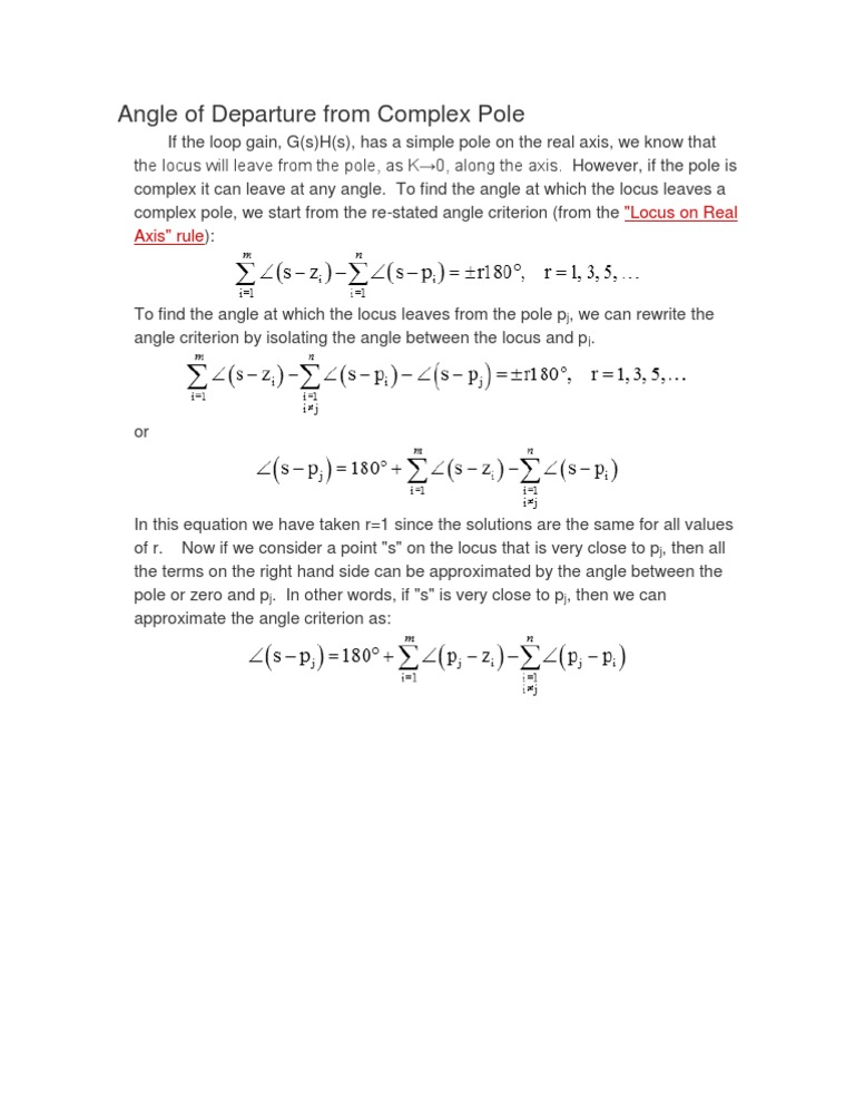 Angle of Departure from Complex Poles | PDF
