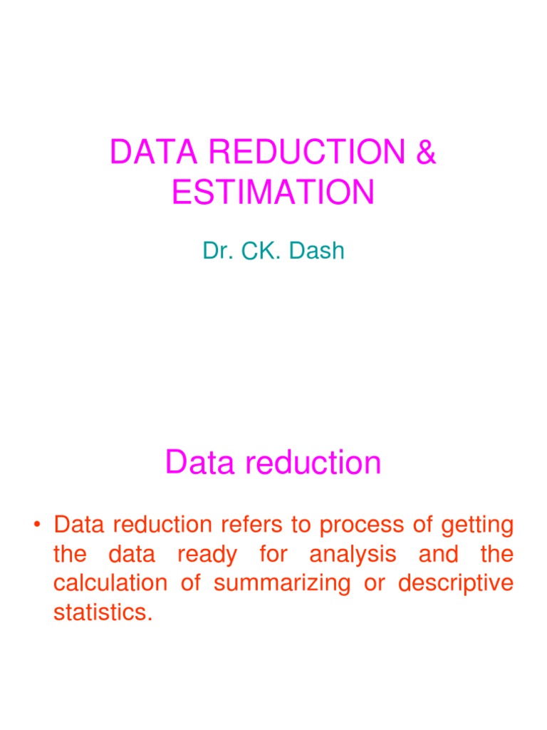 Data Reduction & Estimation Guide | PDF | Questionnaire | Statistics