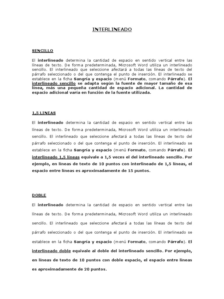 Interlineado en Word: Guía Completa | PDF
