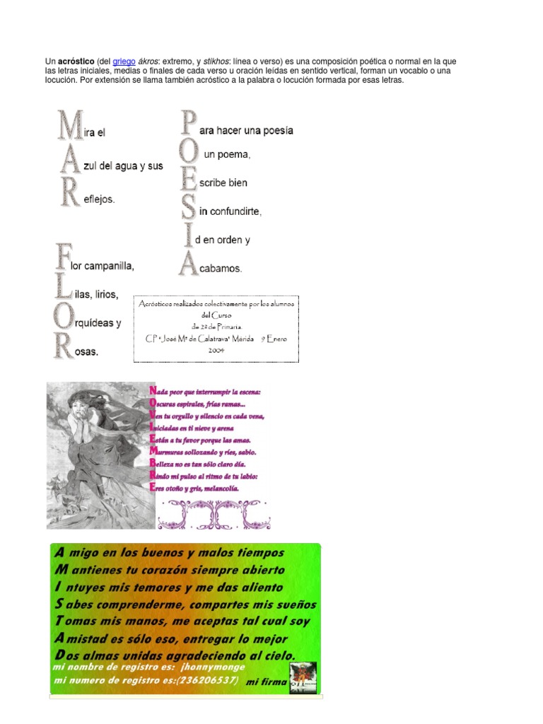 Acróstico | Poesía