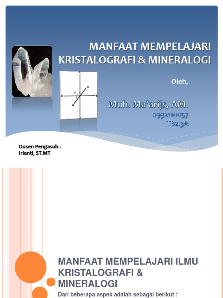 Manfaat Mempelajari Kristalografi & Mineralogi | PDF