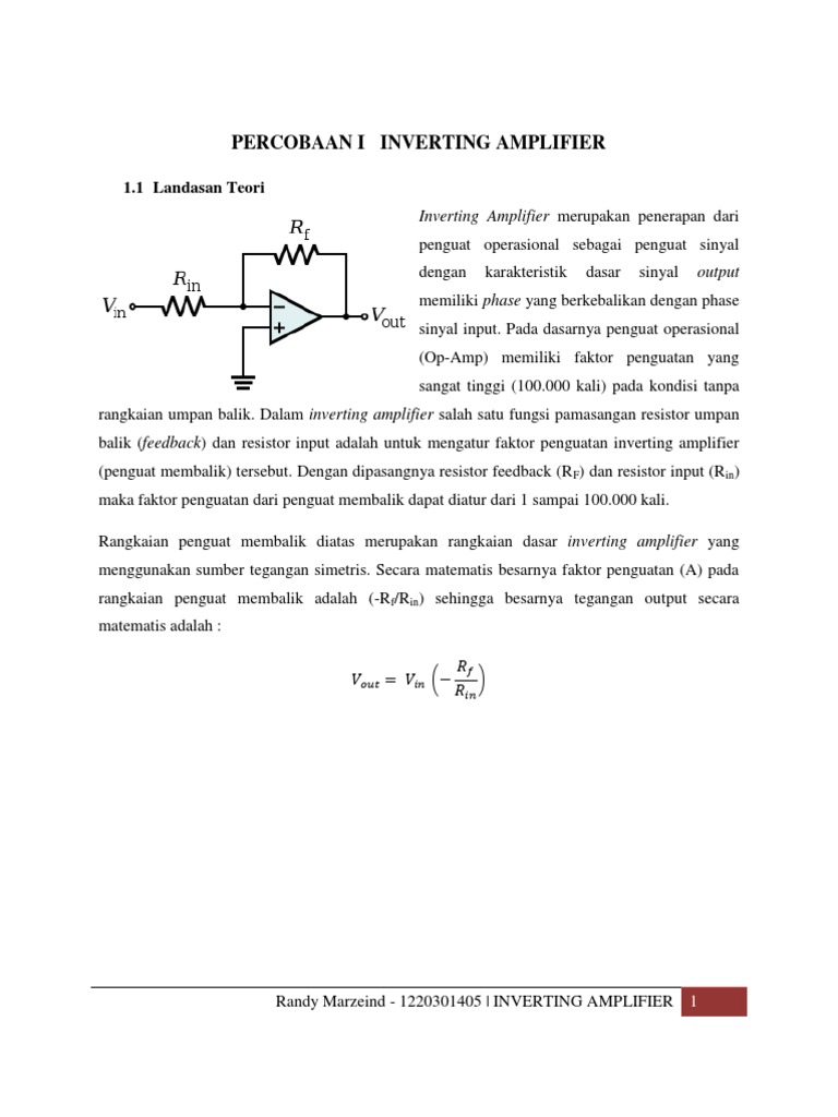 Inverting Amplifier | PDF