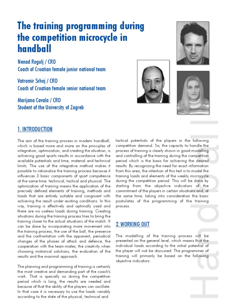 The Training Programming During The Competition Microcycle in Handball ...