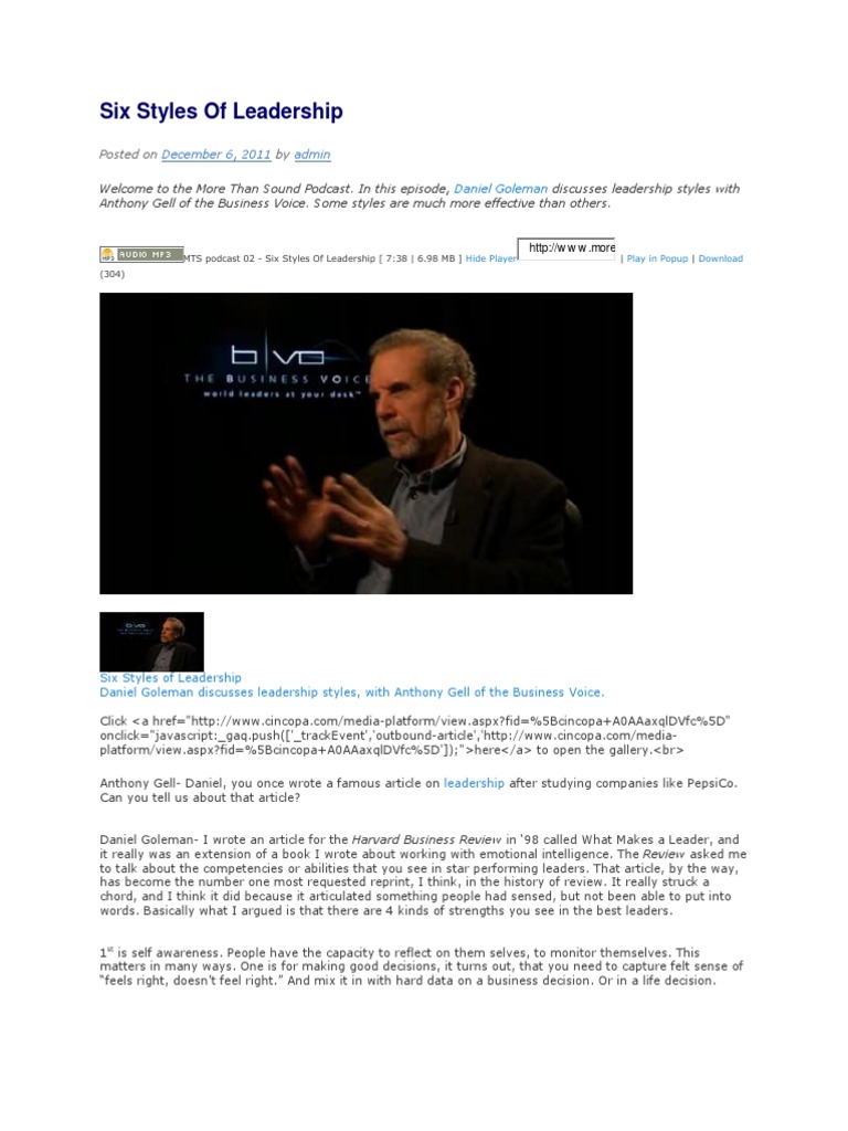 Six Styles of Leadership | PDF
