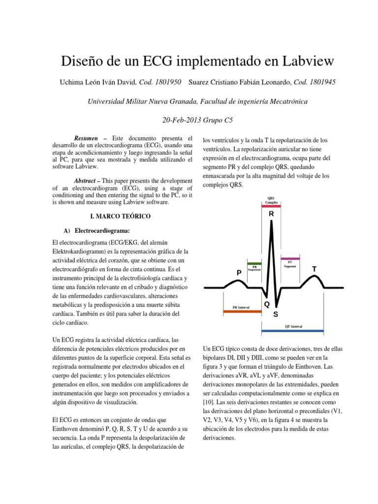Informe ECG | Electrocardiografia | Fisiología Cardiovascular