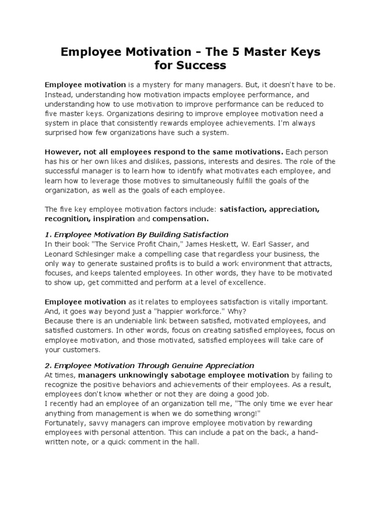 Employee Motivation | Motivation | Self-Improvement