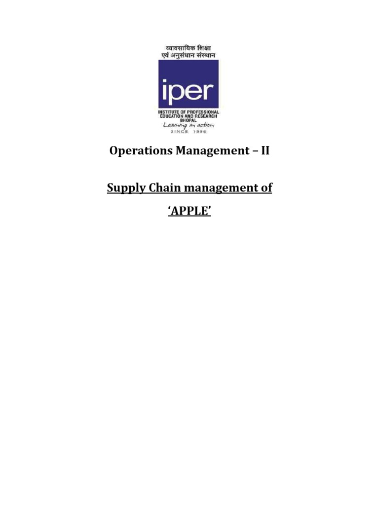 SCM OF Apple | PDF | Apple Inc. | Supply Chain Management