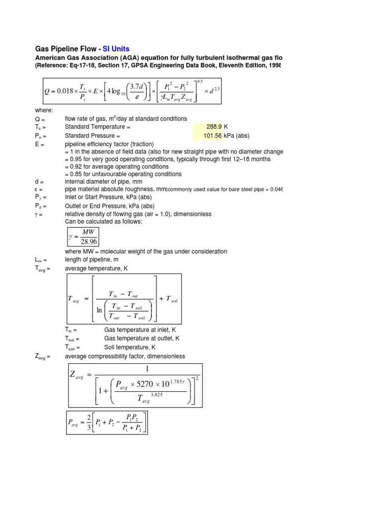 Equation - Single - Phase - Gas - Pipeline - Flow - Preview | PDF ...