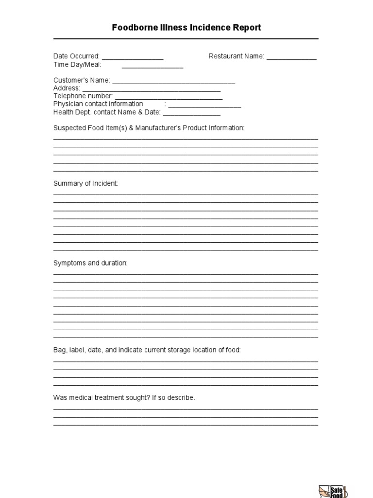RSOP29 A Foodborne Illness Incidence Report | PDF