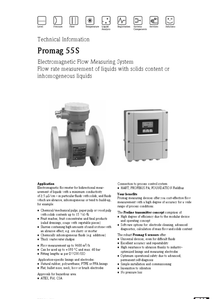 PROMAG 55S (Endress) | PDF | Cable | Electromagnetic Induction