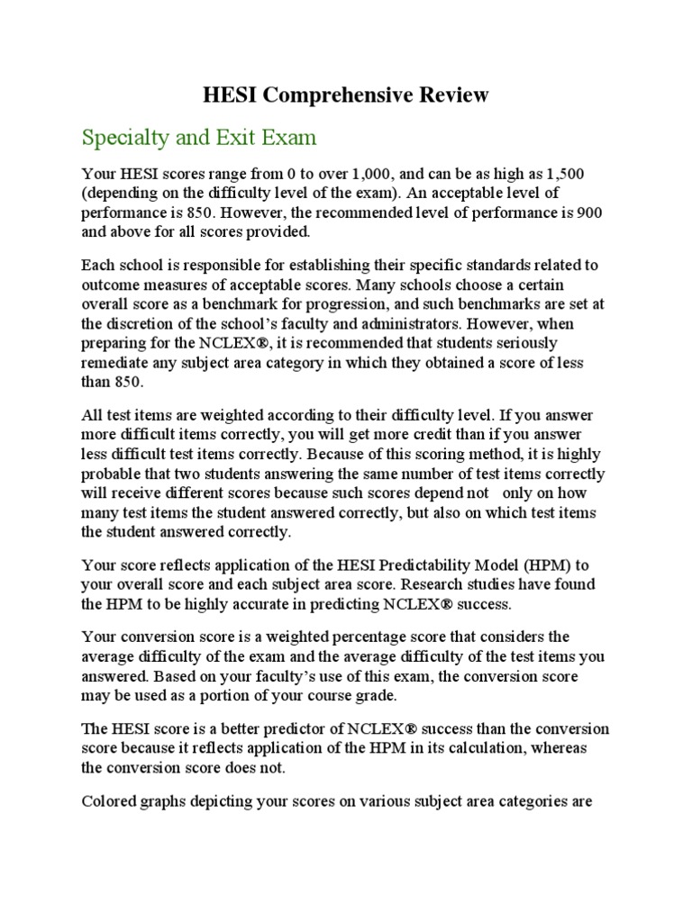 HESI Comprehensive Review | PDF | Test (Assessment) | Nursing
