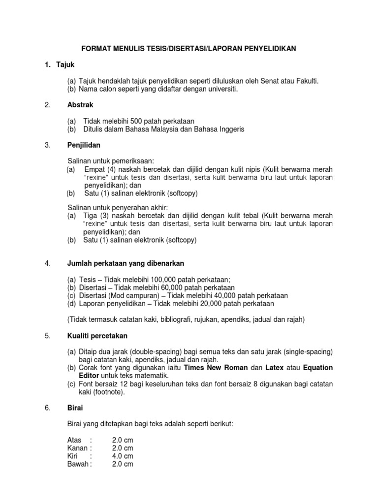 Format Menulis Tesis PDF | PDF