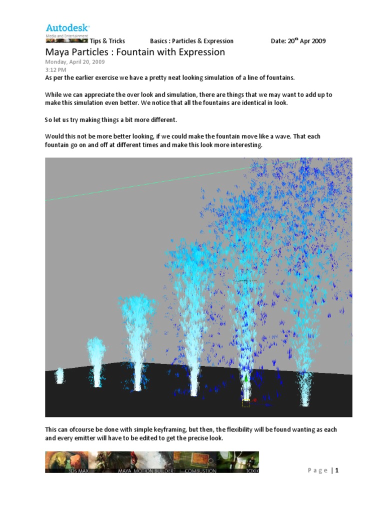 Maya Particle Fountain Techniques | PDF | Data Type | Sine