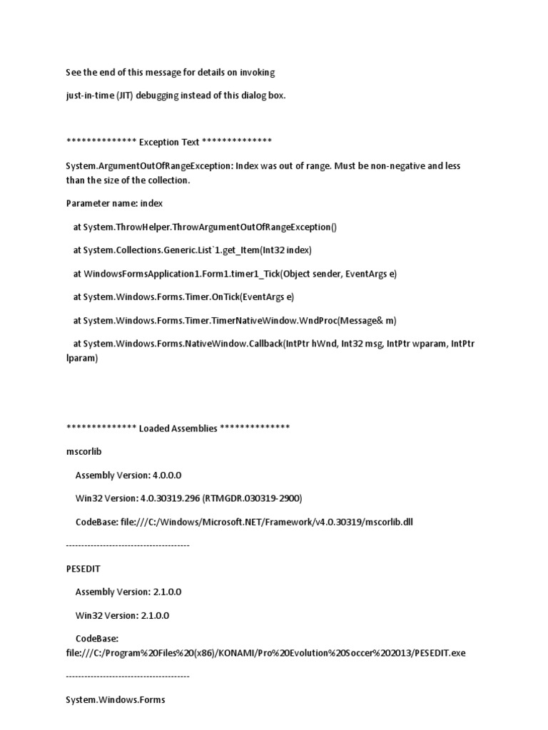 Fix ArgumentOutOfRangeException in Windows Forms app | PDF | Microsoft ...