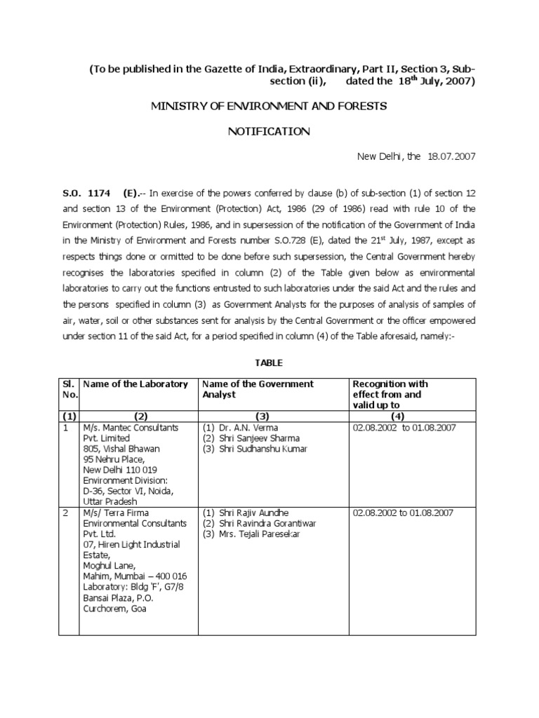 Environmental Laboratories Notification | PDF | Science & Mathematics