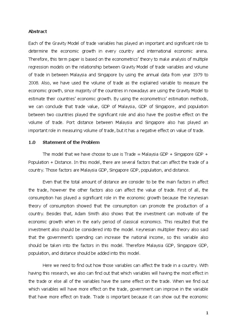 Gravity Model Pdf P Value Statistical Hypothesis Testing