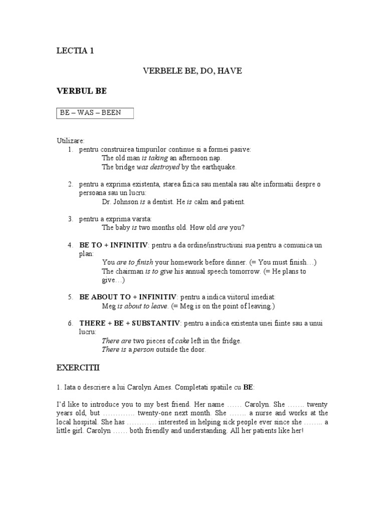Verbele Be Do Have. My Identity | PDF | Grammar | Syntax