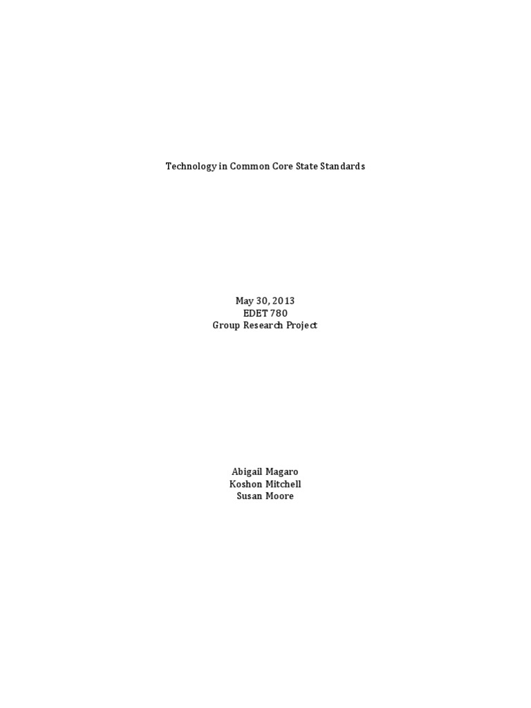 Technology's Role in Common Core Standards | PDF