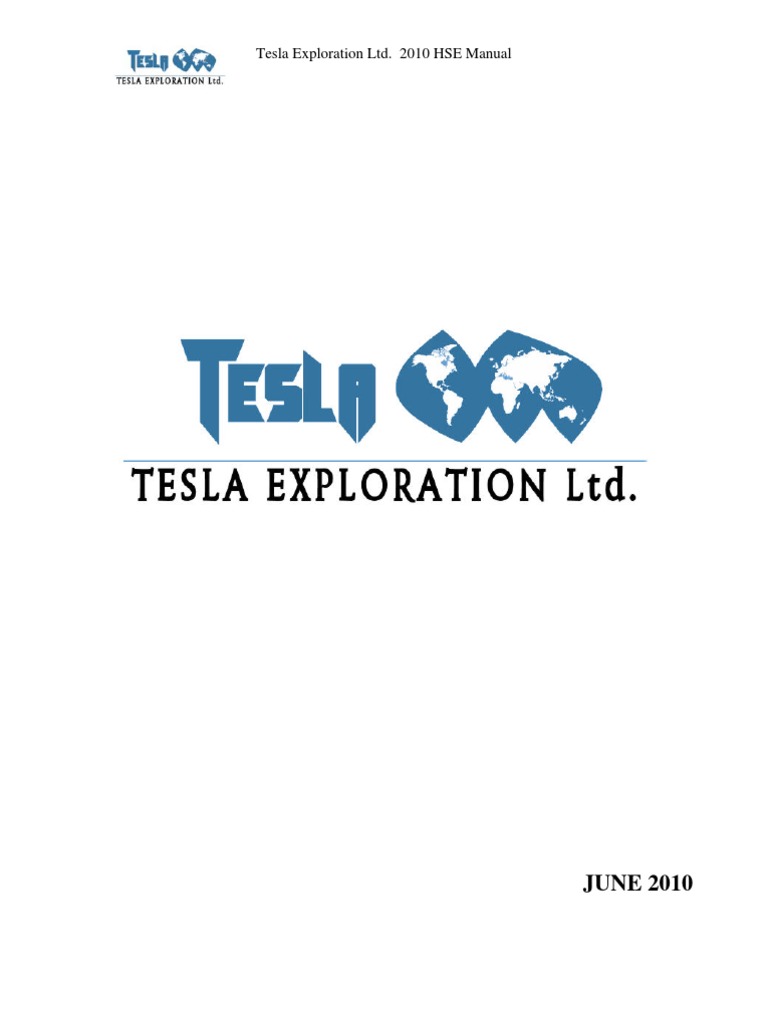 Tesla Exploration HSE Manual Overview | PDF | Personal Protective ...