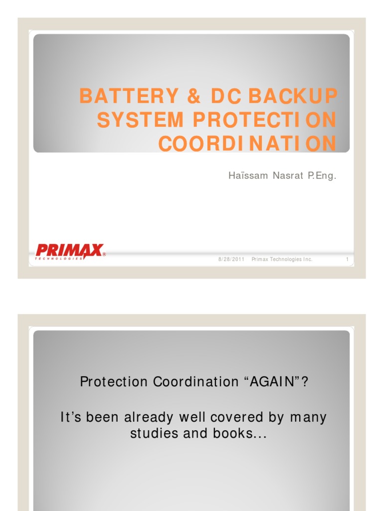 DC Backup System Protection Coordination | PDF | Fuse (Electrical ...
