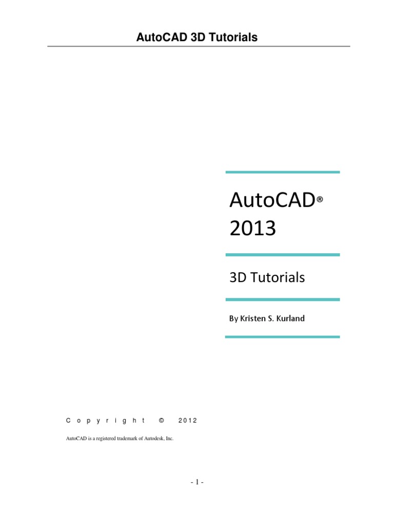 3D AutoCAD 2013 Commands | PDF | 3 D Computer Graphics | Cartesian ...