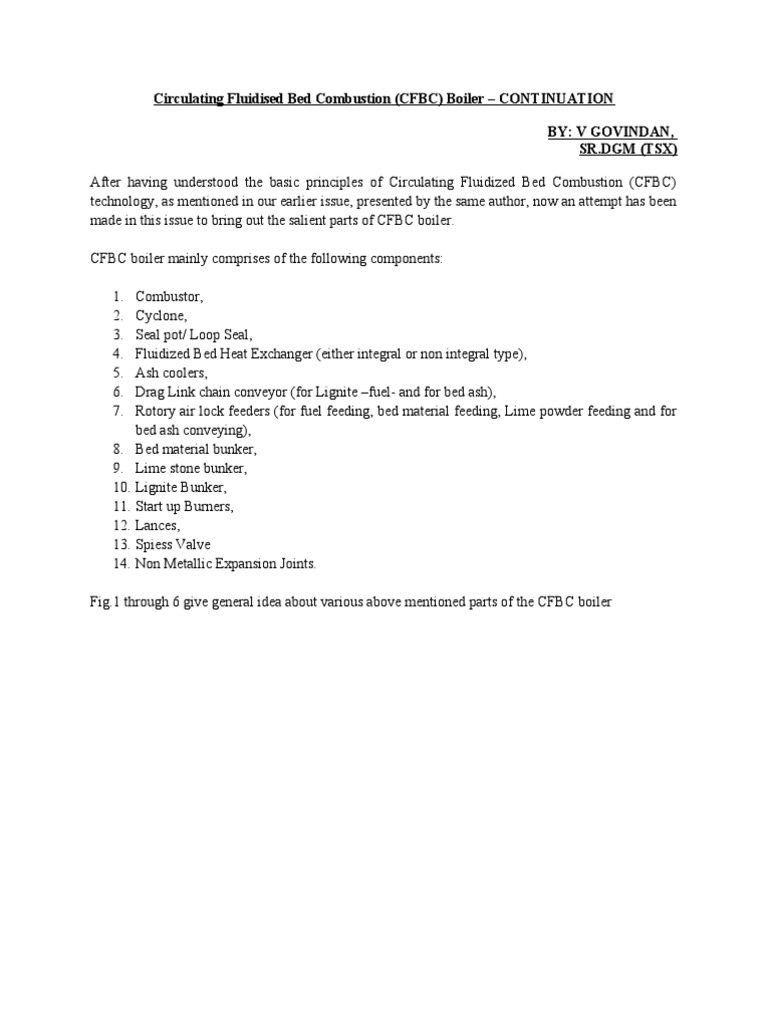 CFBC Boiler Description | PDF | Fluidization | Combustion