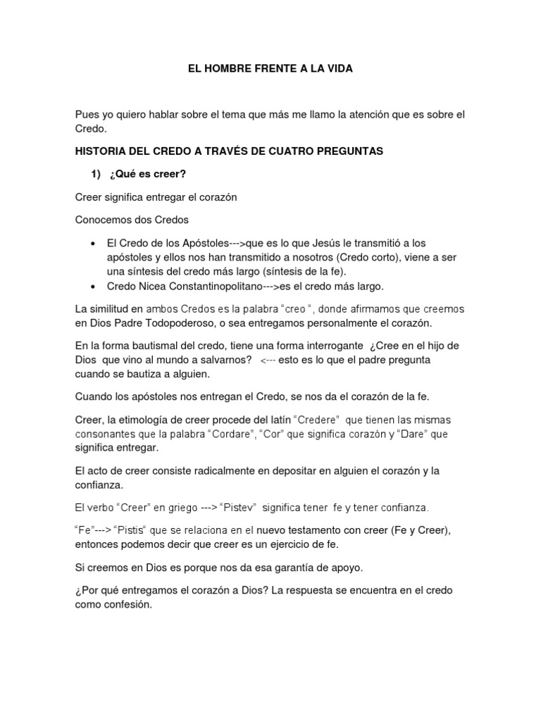 El significado y contenido del Credo cristiano: una exploración de la ...