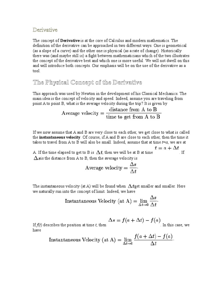 The Physical Concept of The Derivative | PDF | Derivative | Tangent