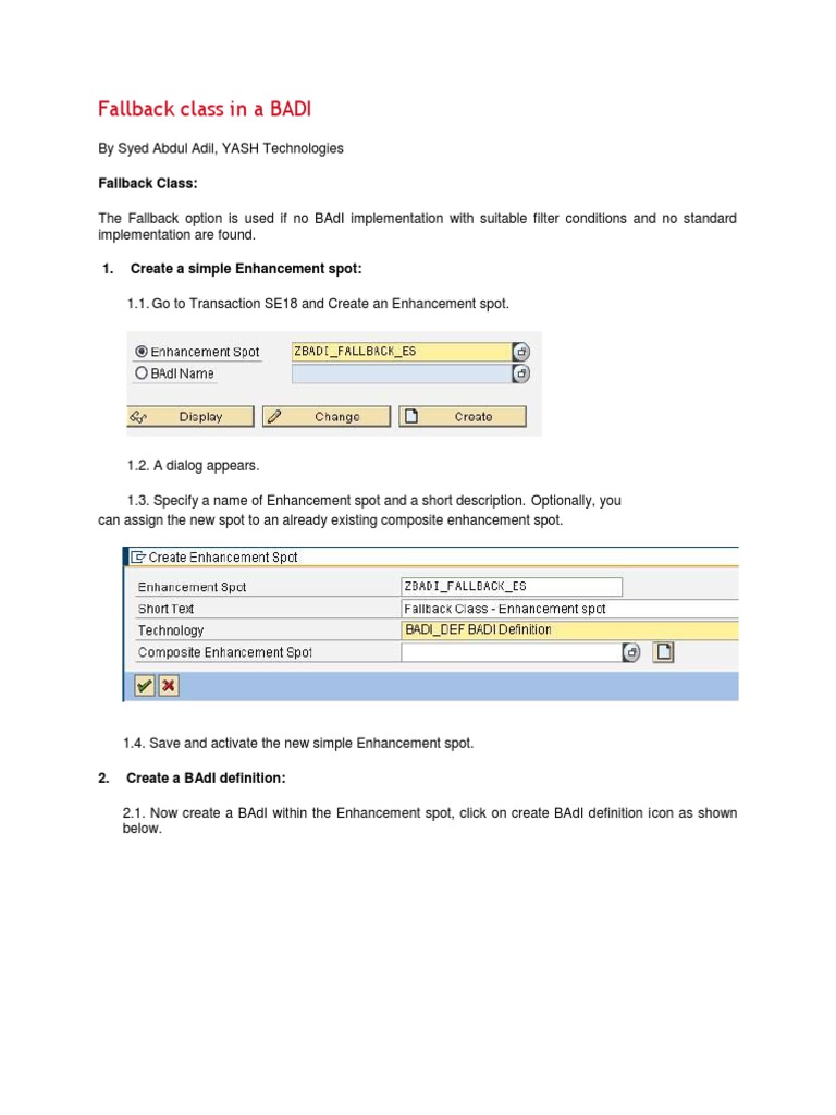 Fallback Class in A BADI | PDF | Class (Computer Programming ...
