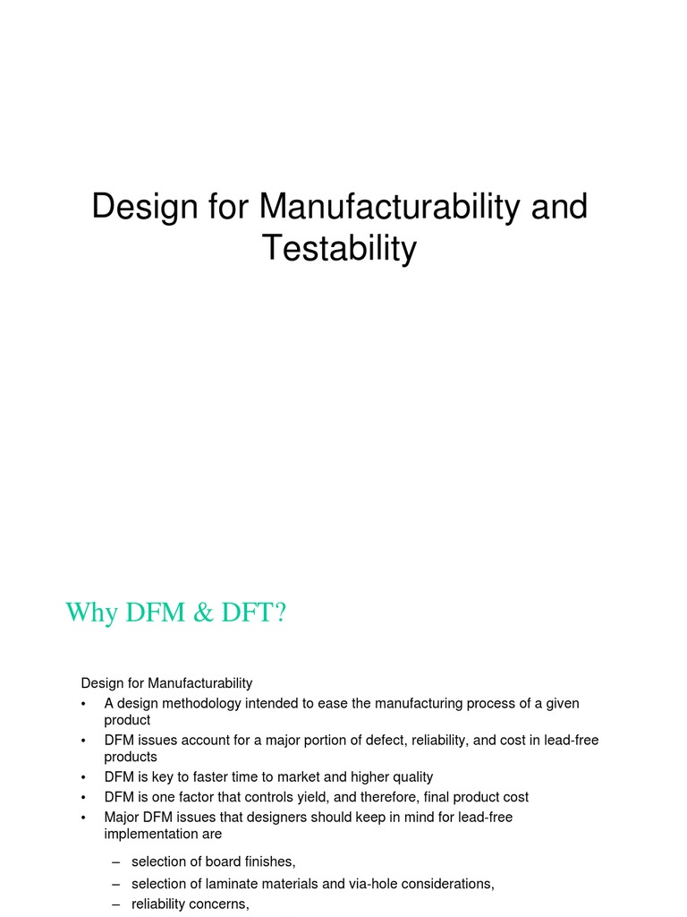 Design For Manufacturability and Testability | PDF | Electronics ...