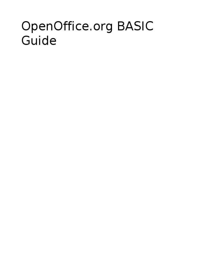 Basic Programming Guide | PDF