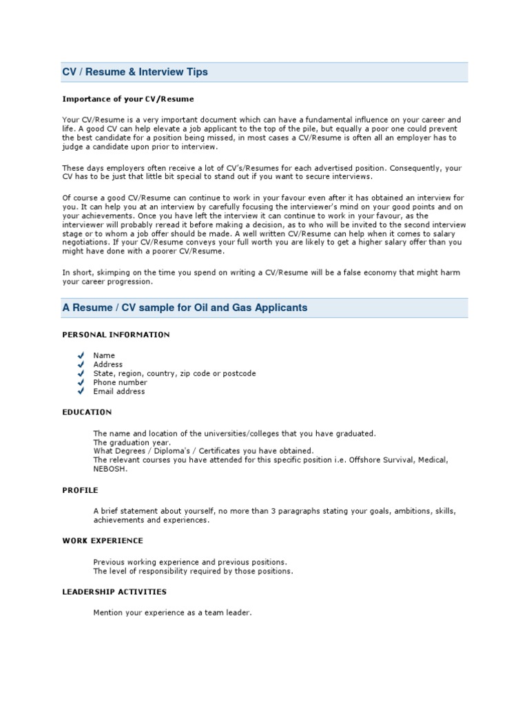 CV Interview Tips | PDF | Job Interview | Recruitment